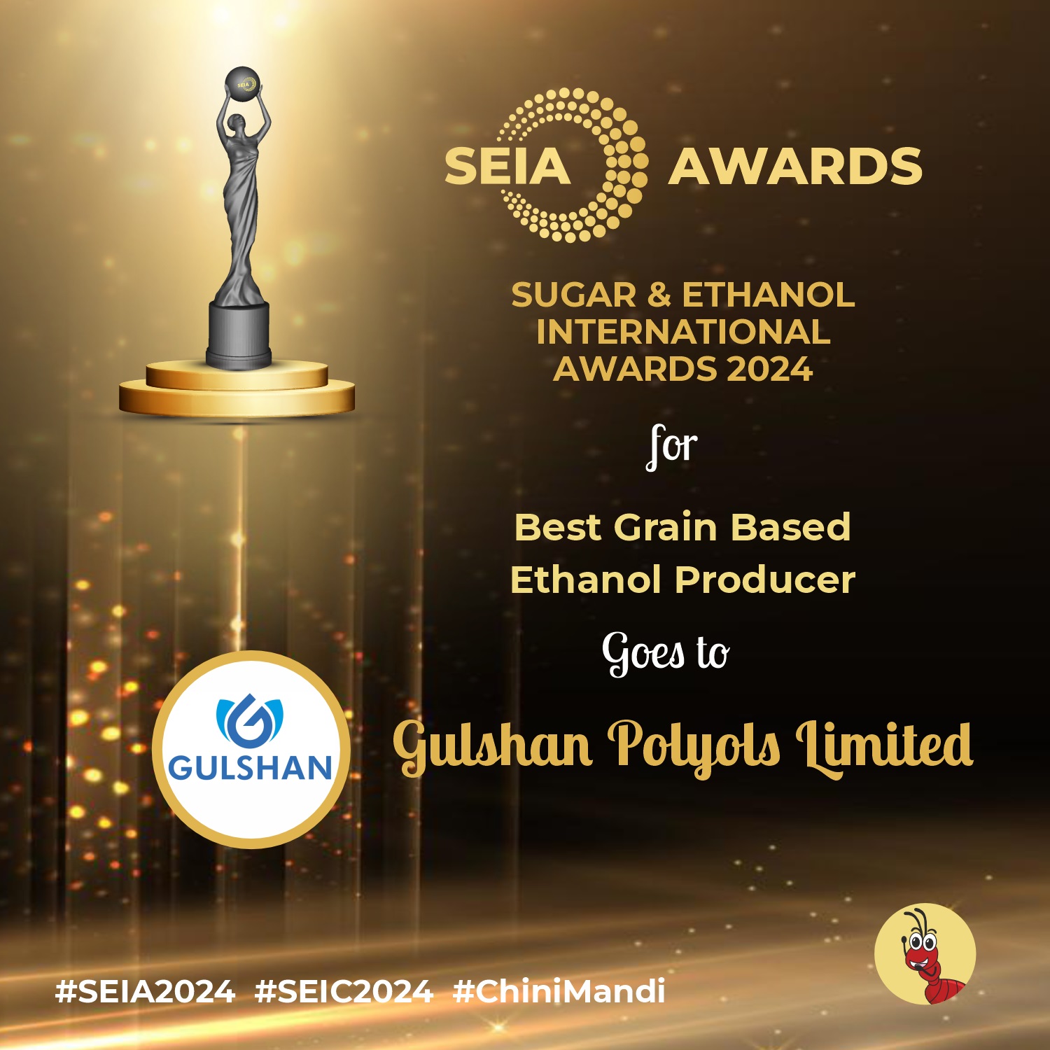 SEIA 2024: Gulshan Polyols receives award for best grain based ethanol ...
